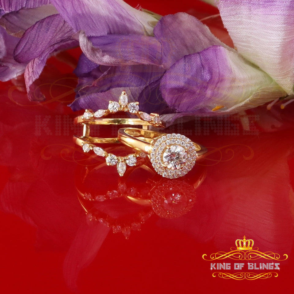 King Of Blings Women Enhancer Guard Wrap Insert Ring SZ 7 Yellow 925 S