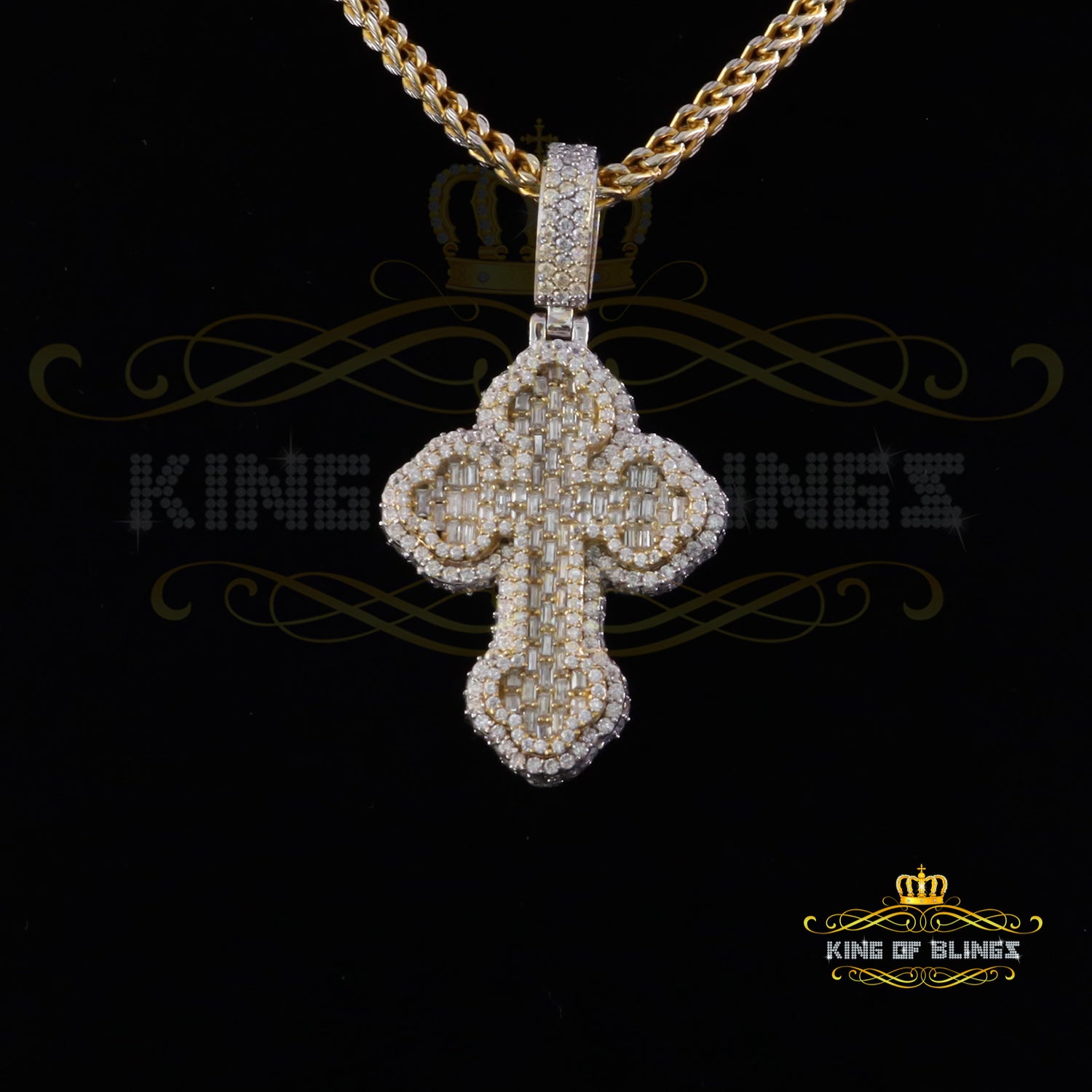 King Of Bling's New Yellow Buttony Cross 925 Silver 4.50ct VVS D ...