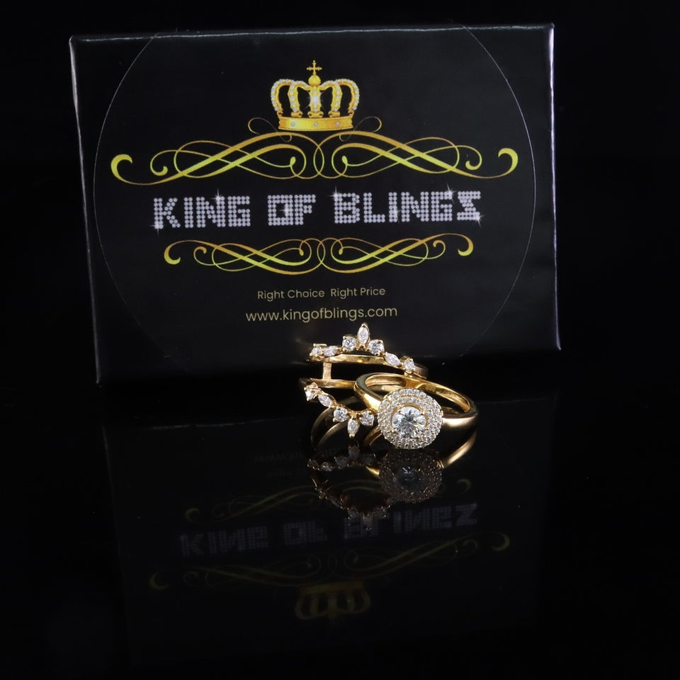 King Of Blings Women Enhancer Guard Wrap Insert Ring SZ 7 Yellow 925 S